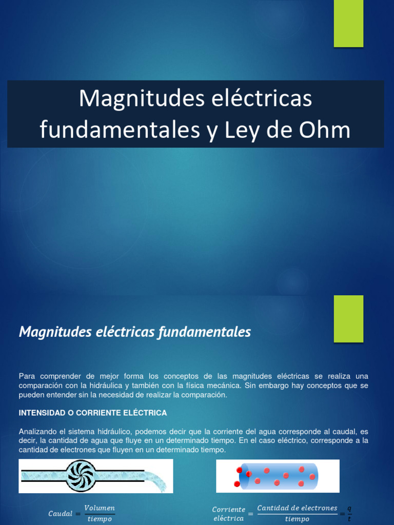 N°2 Magnitudes Eléctricas Fundamentales y Ley de Ohm PDF | PDF ...