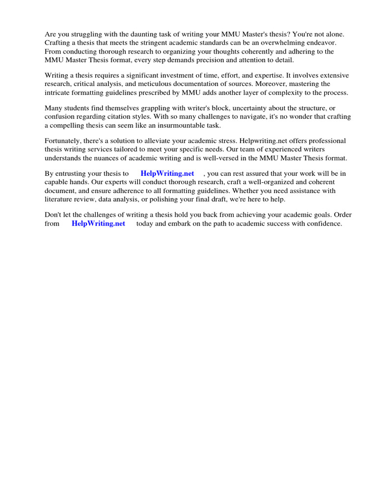 Mmu Master Thesis Format | PDF | Thesis | Citation