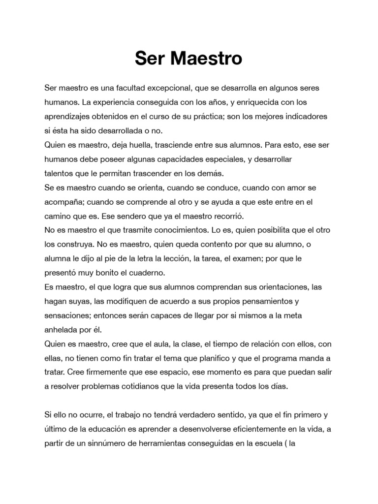 Reflecion para Maestros | PDF | Amor | Cognición