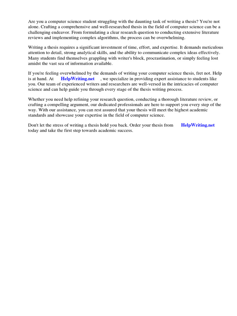 Sample Thesis For Computer Science Students | PDF | Thesis | Science