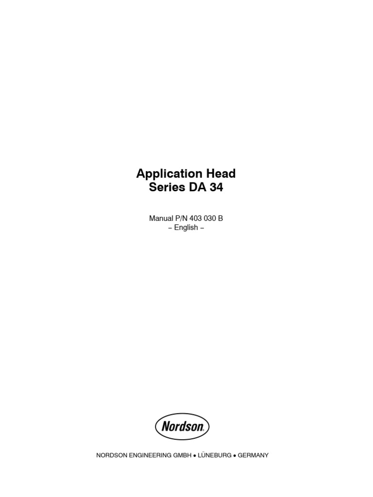 Nordson Applicator Head AD34 | PDF | Valve | Pump