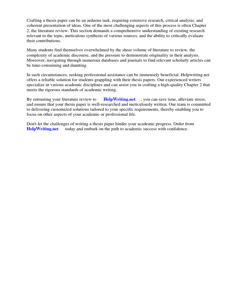 Thesis Paper Chapter 2 Sample | PDF | Thesis | Methodology
