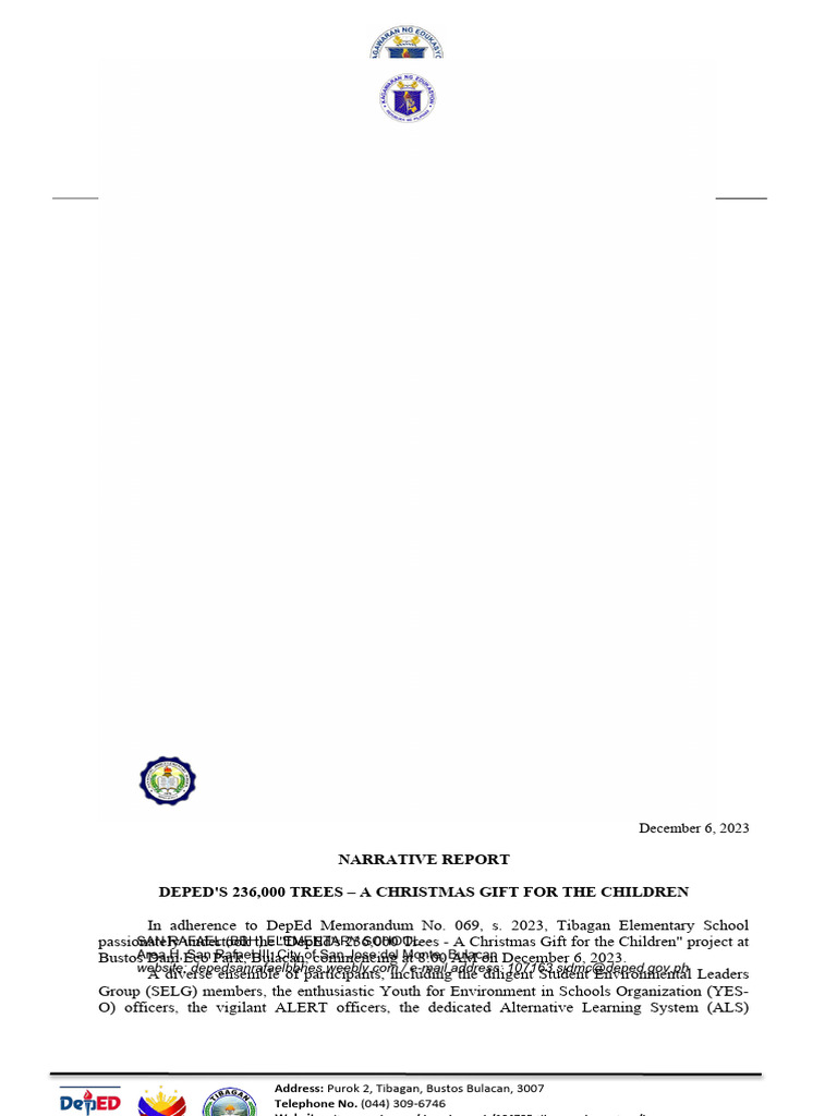 Tibagan School Tree Planting Event | PDF