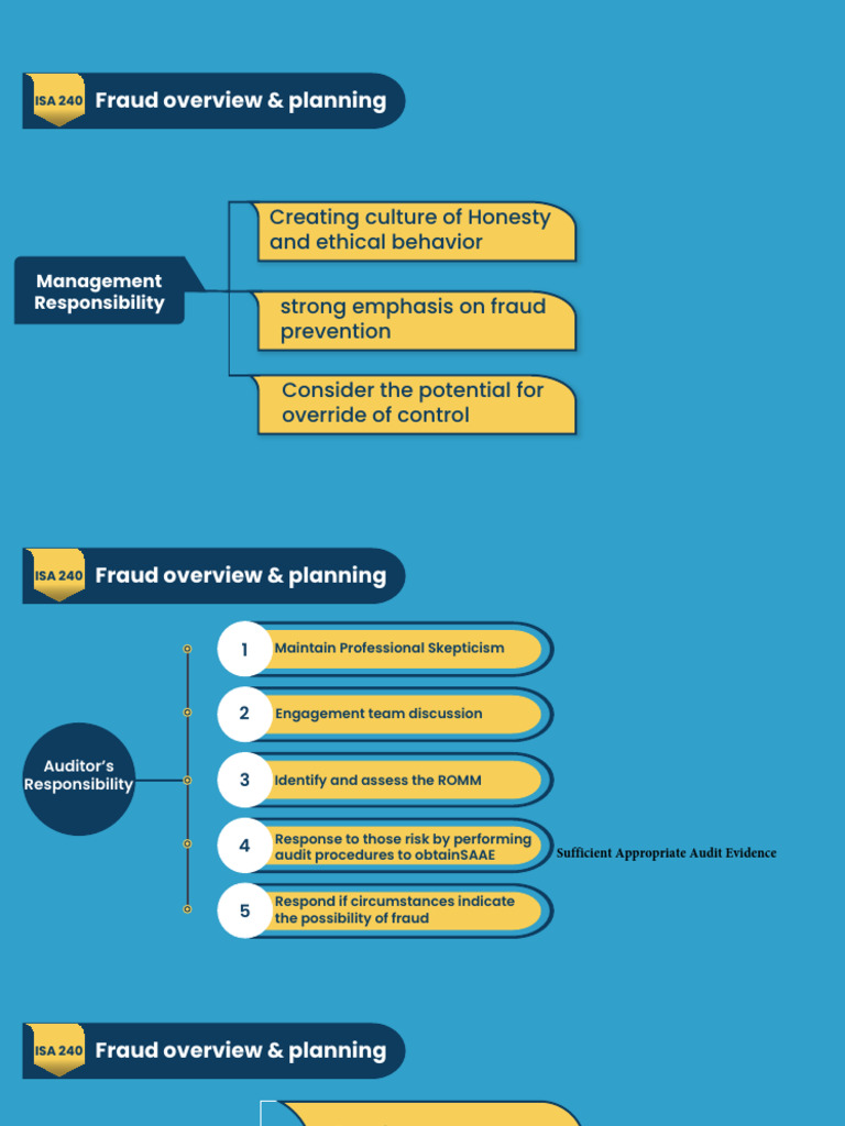 Isa 240 Smart Notes | PDF | Audit | Financial Audit