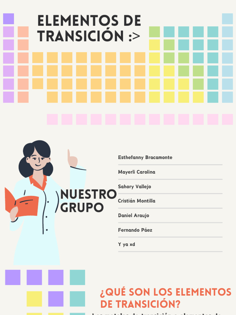 Elementos de transición en la tabla periódica | PDF | Rieles | Metales ...
