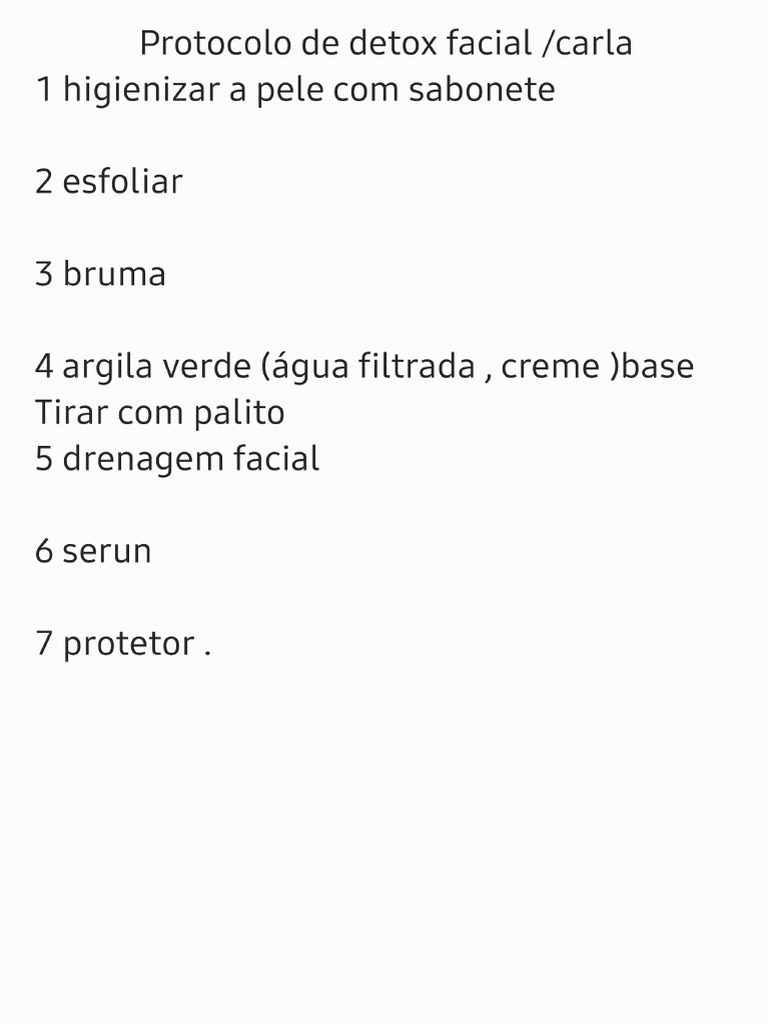 Protocolo Facial Detox | PDF
