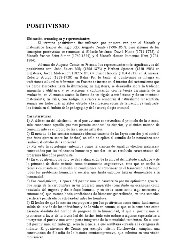 15. Positivismo | Positivismo | Empirismo