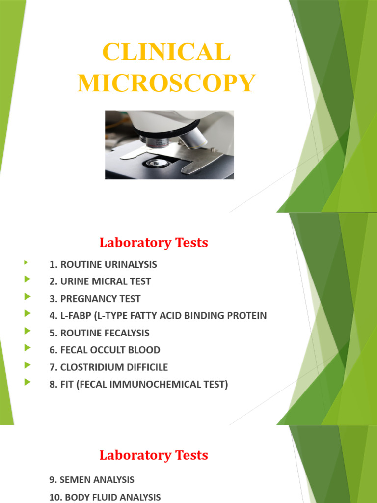 Clinical Microscopy Lecture | PDF | Semen | Body Fluids