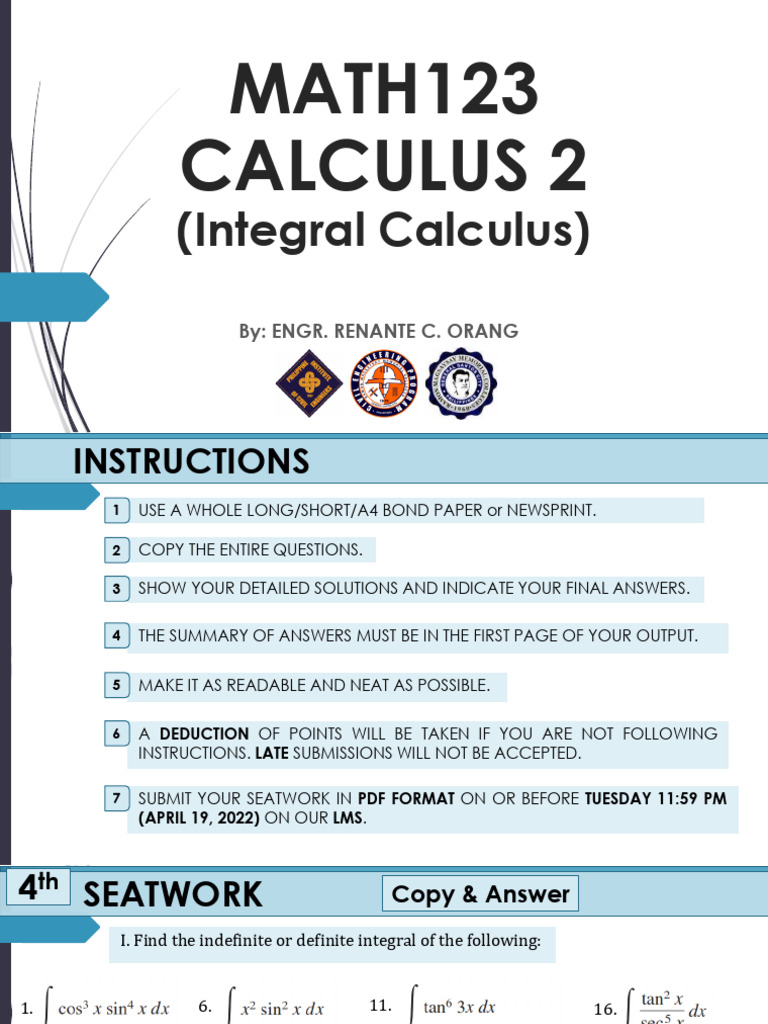 Math123 Calculus 2 Midterm Day 5 Seatwork No 4 2021-2022 | PDF | Computers