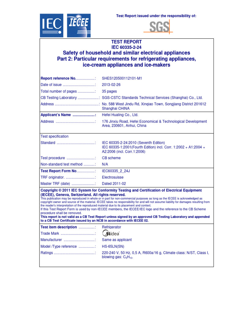 HS-65L CB Test Report | PDF | Insulator (Electricity) | Ac Power Plugs ...