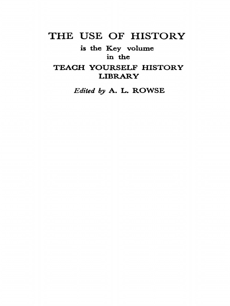 The Use of History | PDF
