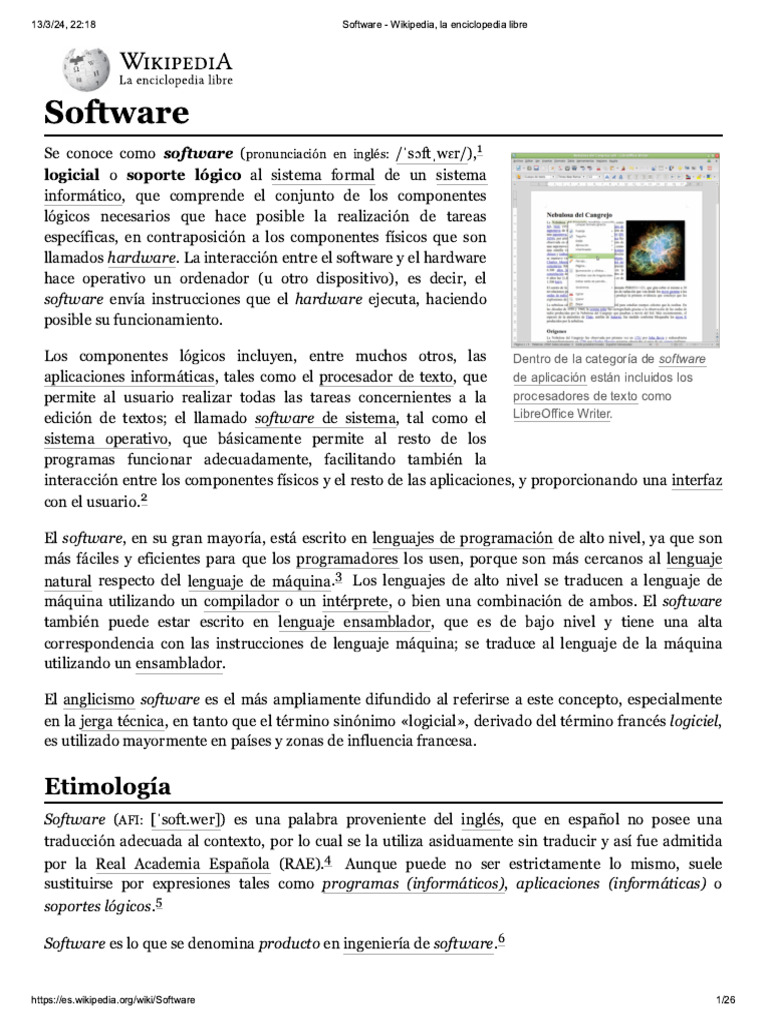 Software - Wikipedia, la enciclopedia libre | PDF