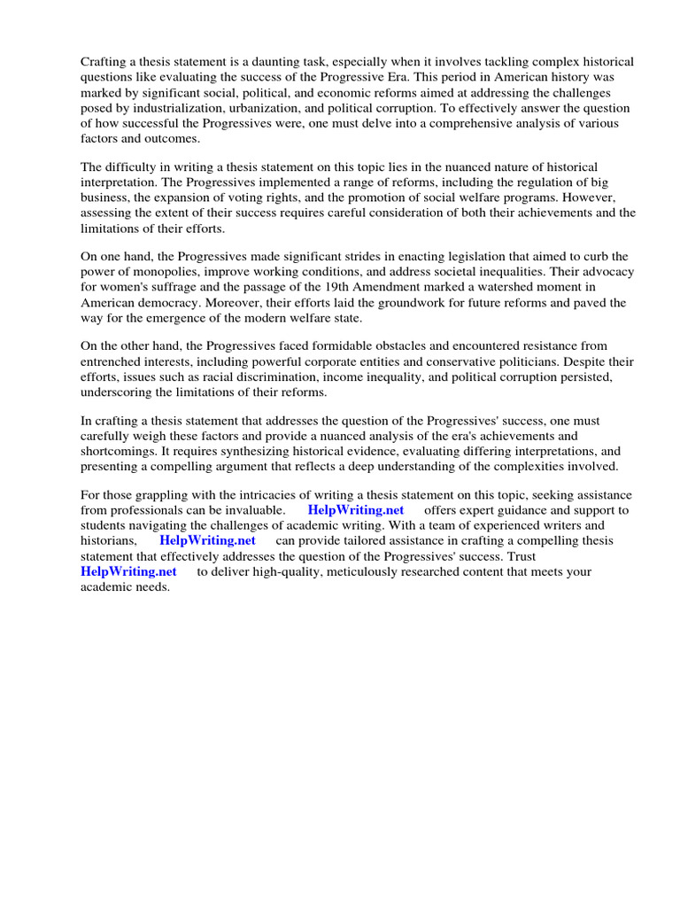 Evaluating Progressive Era Success | PDF | Progressivism In The United ...