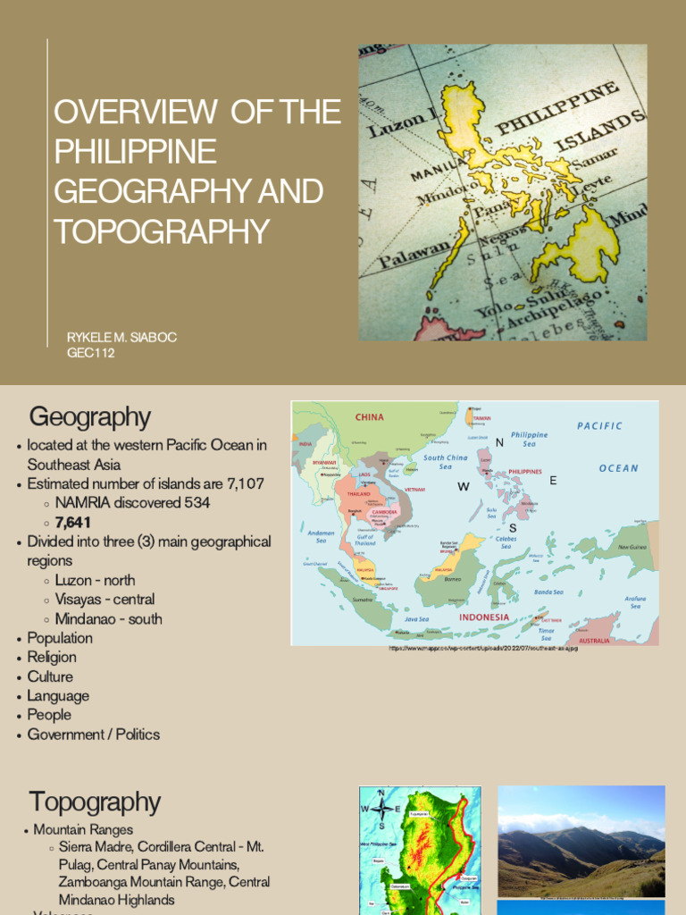 Overview of the Philippines' Geography | PDF | Mindanao | Luzon