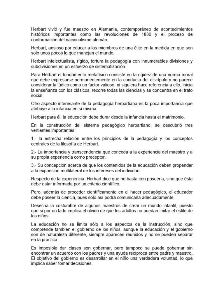 Herbert | PDF | Pedagogía | Experiencia