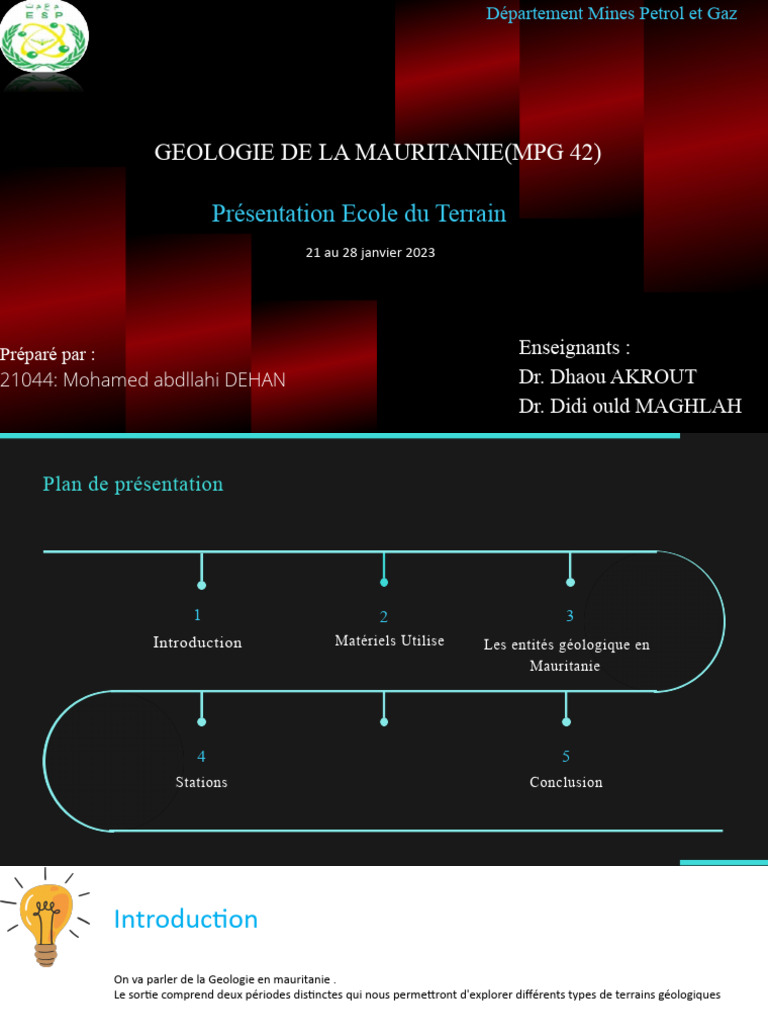Presentation Ecole Du Terrain | PDF | Géologie | Roche sédimentaire