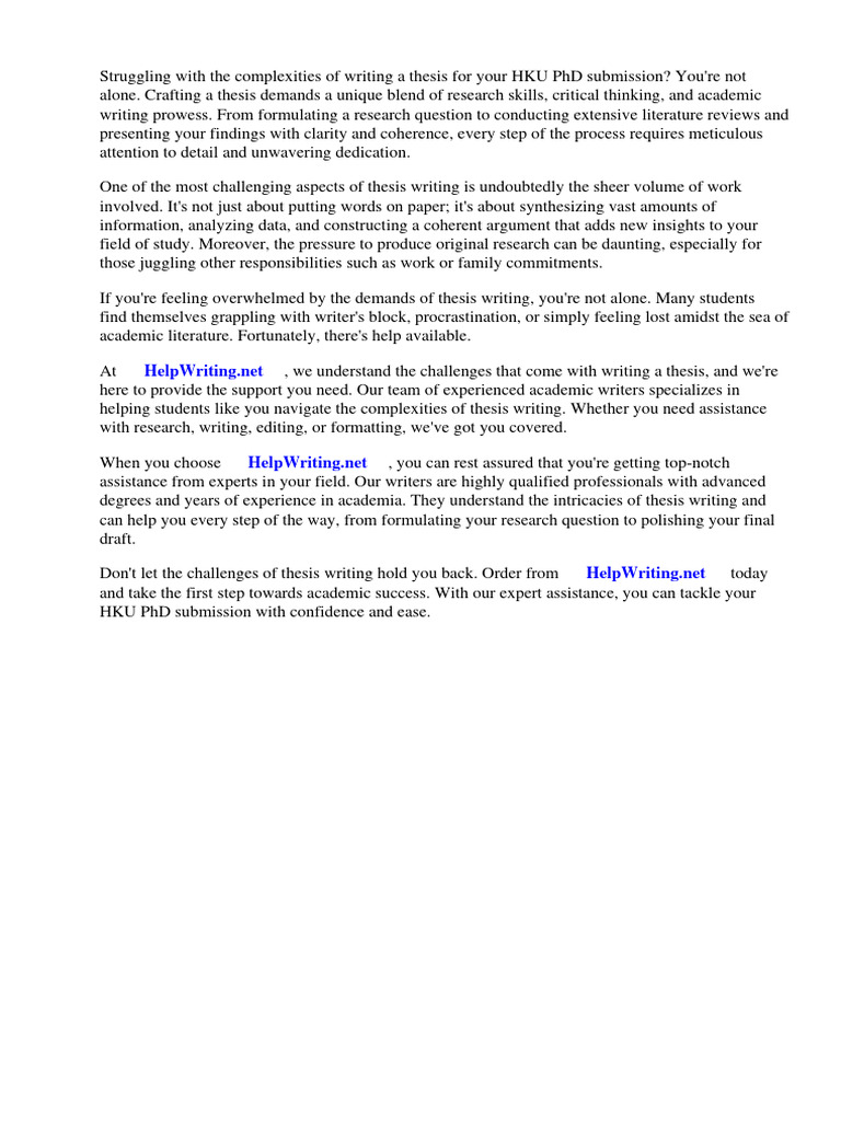 Hku PHD Thesis Submission | PDF | Thesis | Cell Potency