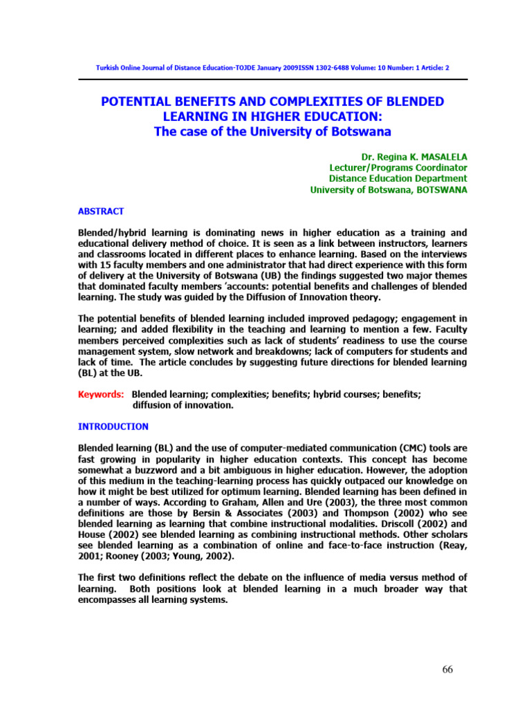 Benefits and Challenges of Blended Learning | PDF | Educational Technology | Learning