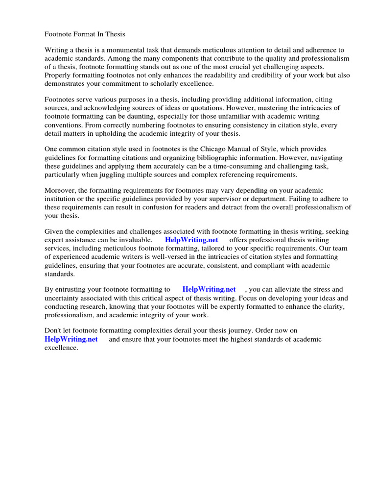 Footnote Format in Thesis | Download Free PDF | Citation | Note ...
