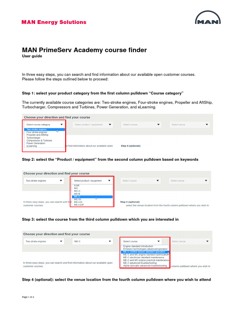 MAN PrimeServ Academy Course Guide | PDF | Career & Growth | Computers