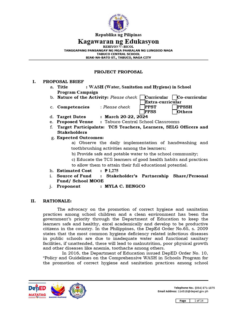 Wins Proposal 2024 | PDF | Wash | Sanitation