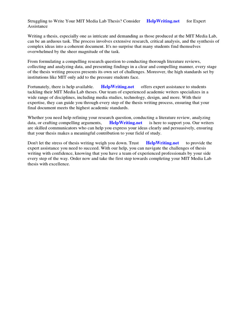 Mit Media Lab Thesis | PDF | Laboratories | Massachusetts Institute Of ...