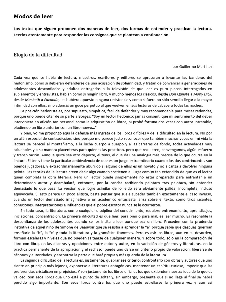 Modos-De-Leer - AV Corresponde A La Clase N1 | PDF | Autor Modos-De-Leer - AV Corresponde A La Clase N1 | PDF | Autor