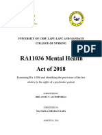 Mental Health Act RA 11036 Presentation | PDF