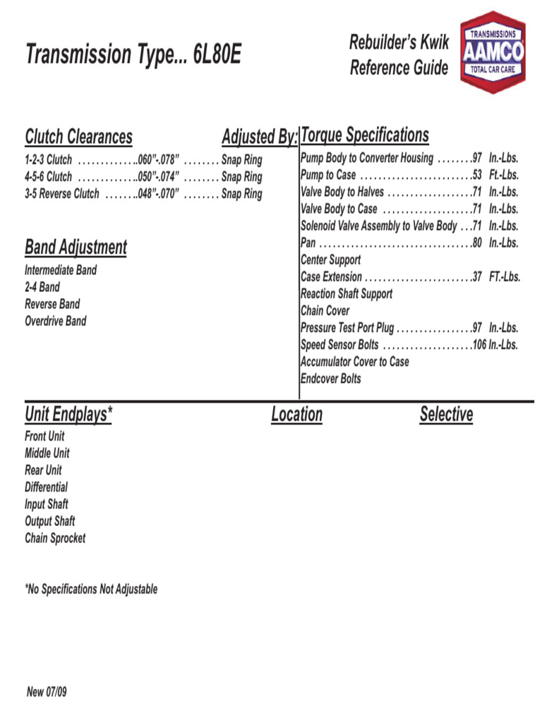 6L80-6L90-KWIK-Reference-Guide | PDF | Clutch | Valve