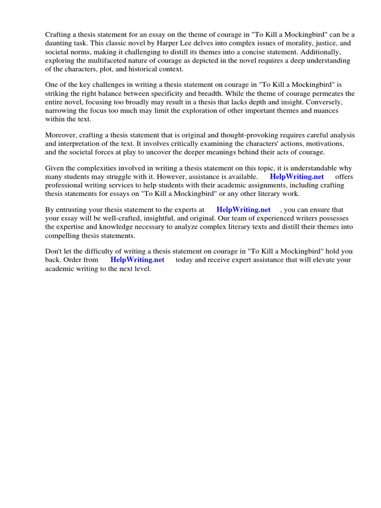 "Courage in 'To Kill a Mockingbird'" | PDF | To Kill A Mockingbird