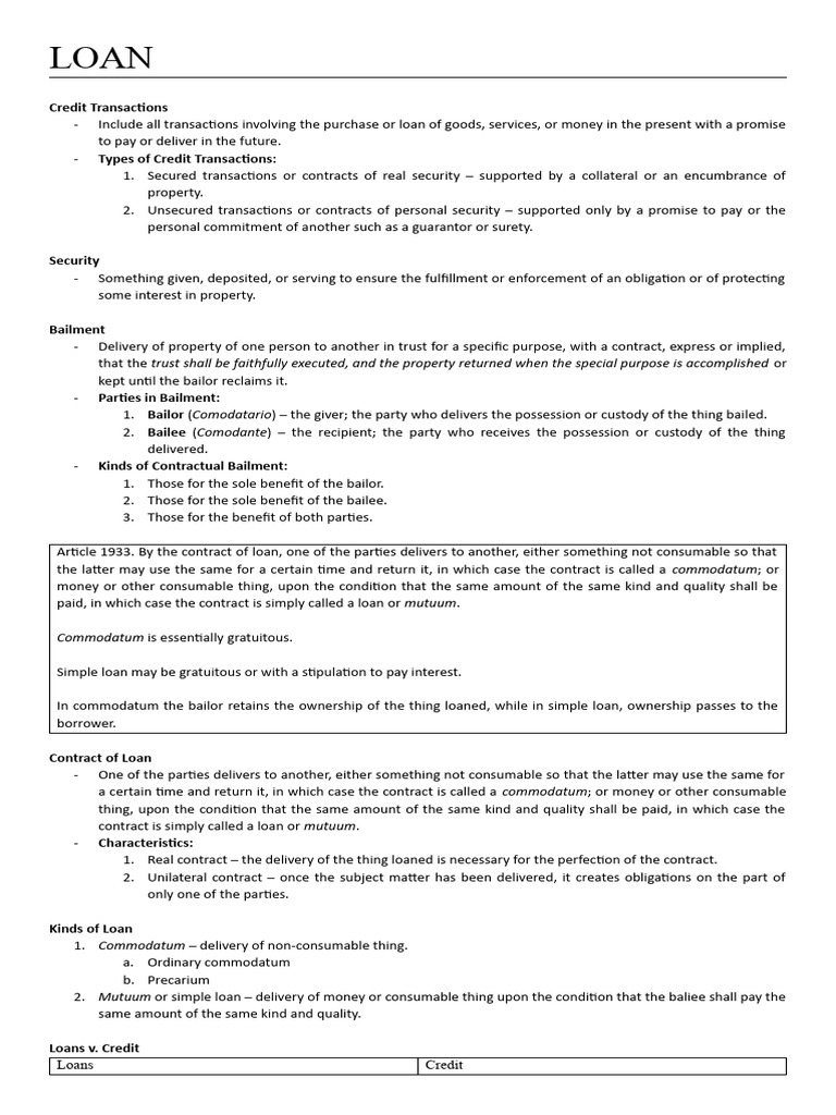 LOANS | PDF | Loans | Interest