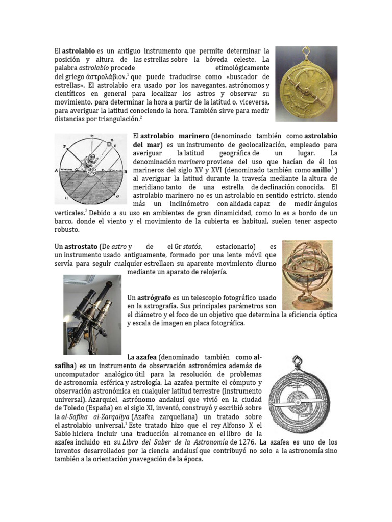 El astrolabio | PDF | Astronomía
