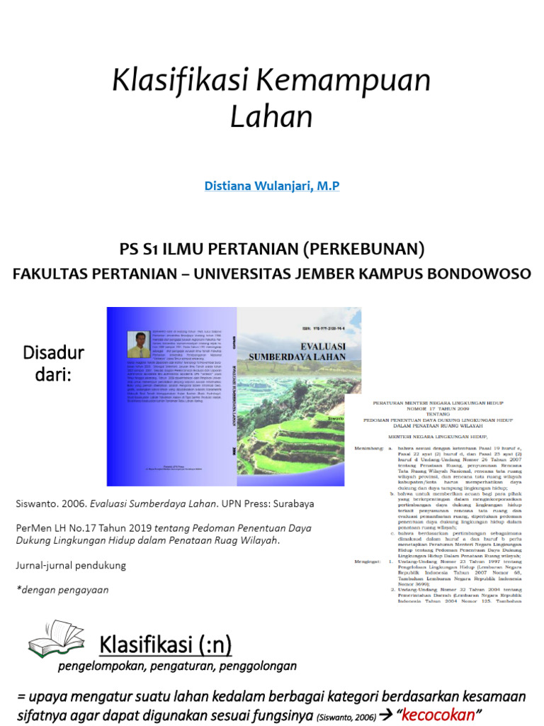 Klasifikasi Kemampuan Lahan New | PDF