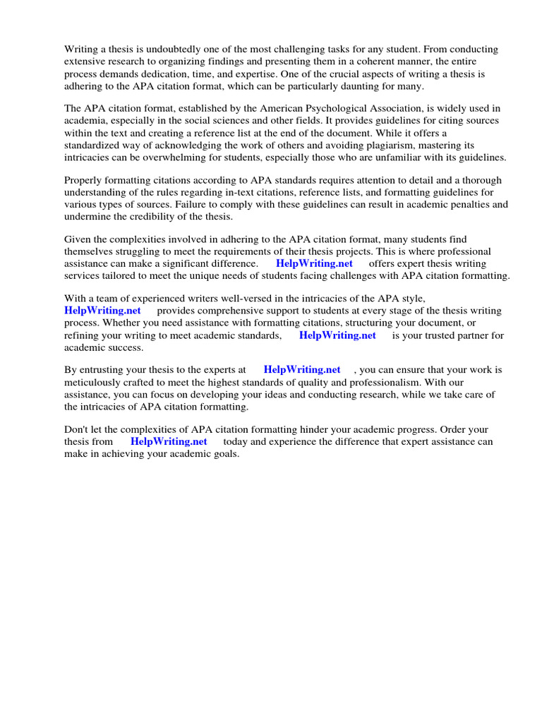Thesis Apa Citation Format | PDF | Apa Style | Citation