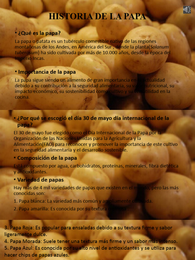Historia De La Papa Pdf Patata Alimentos