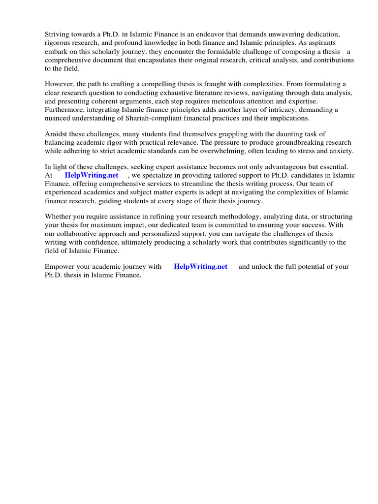 PHD Thesis Islamic Finance | PDF | Islamic Banking And Finance | Thesis