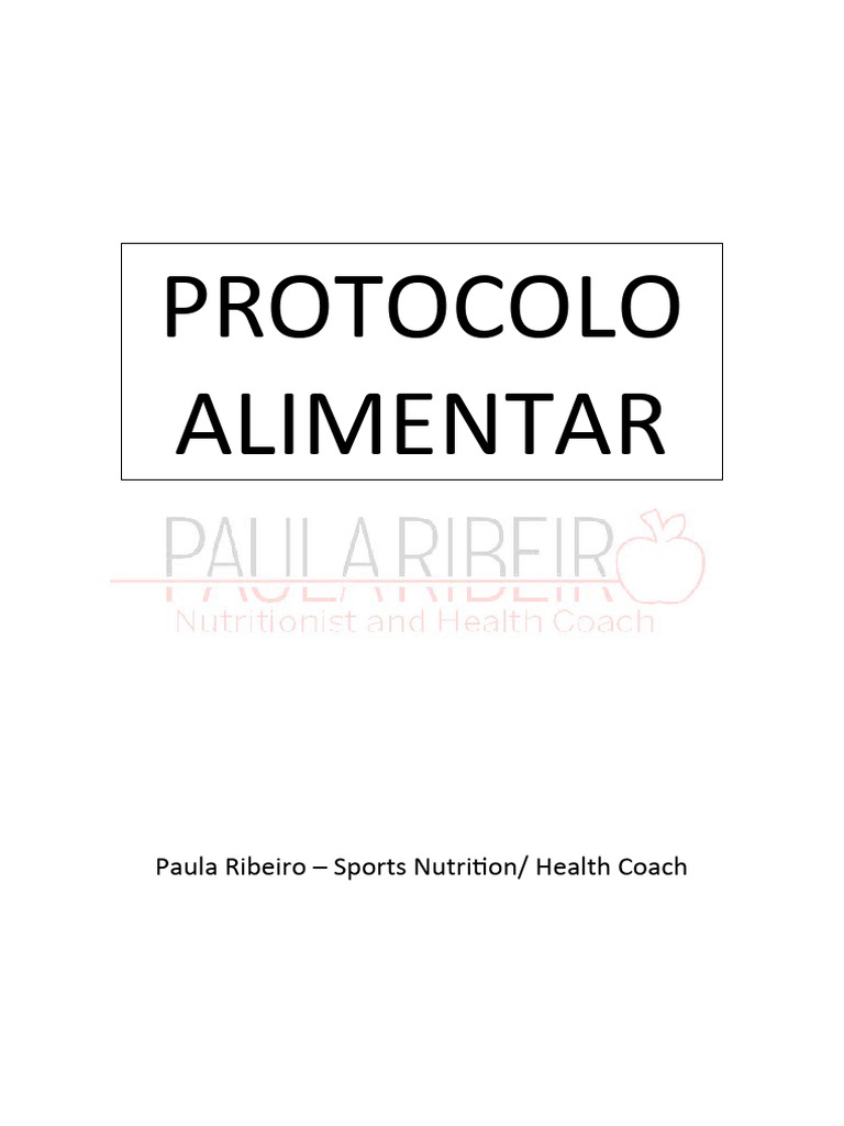 Protocolo Alimentar João Victor | PDF | Dieta e Nutrição | Açúcar