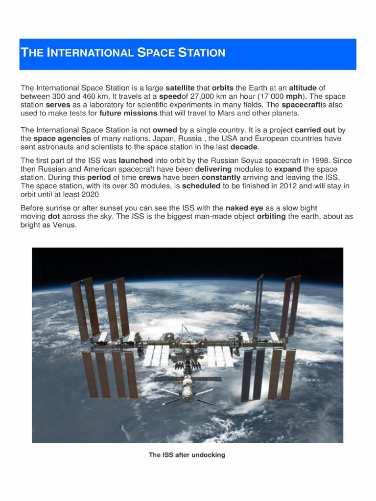 The International Space Station 1 | PDF | International Space Station ...