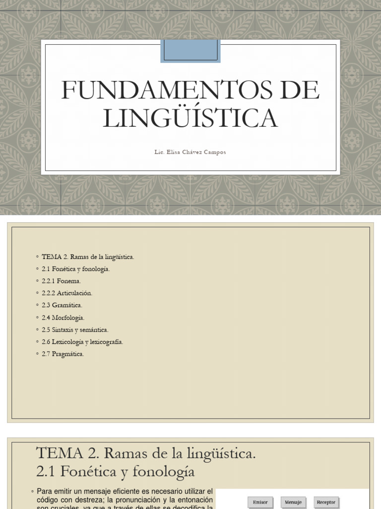 TEMA 2. Ramas de La Lingüística | PDF | Fonema | Gramática
