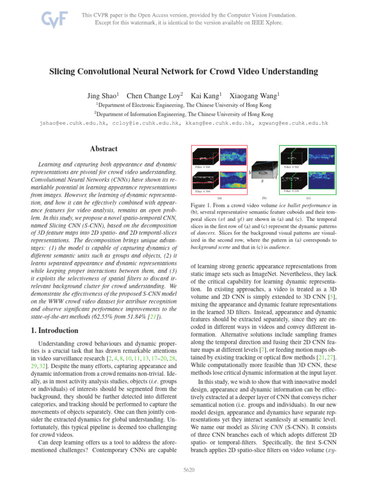 CVPR2016 - Slicing Convolutional Neural Network For Crowd Video Understanding | PDF | Cognitive ...