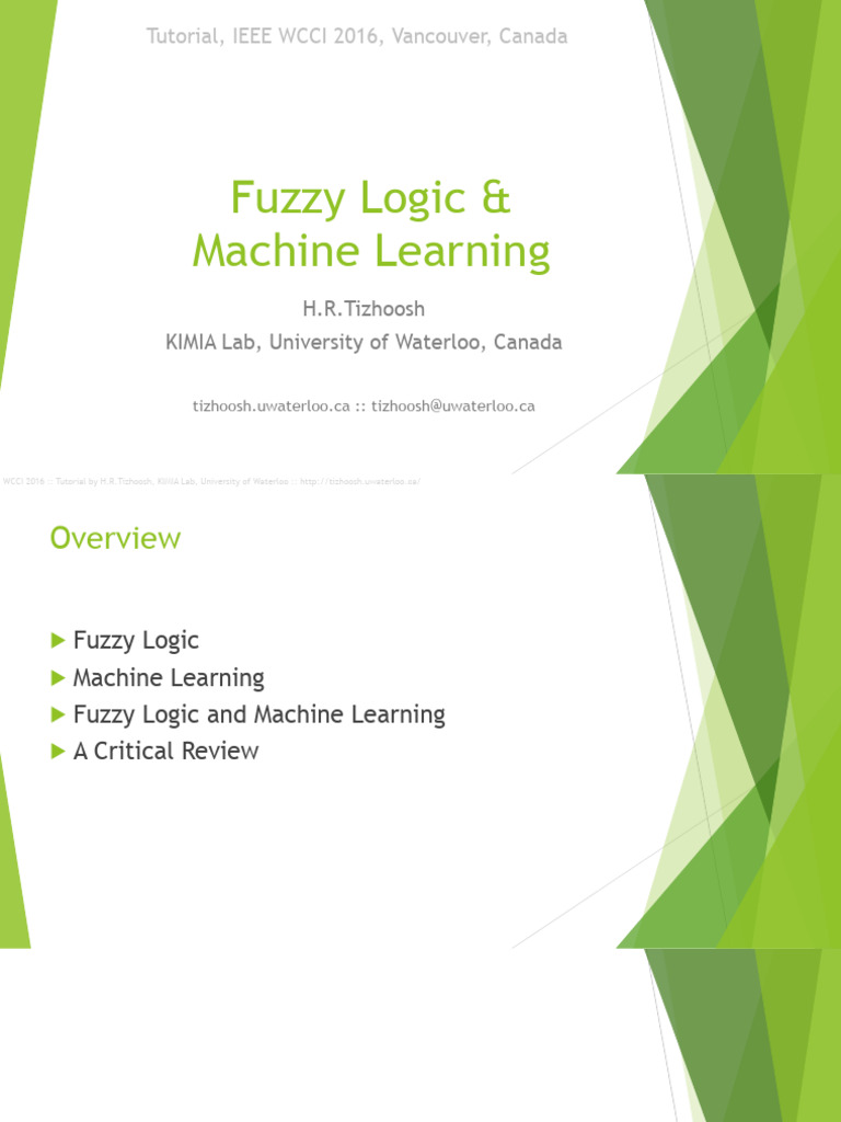 Fuzzy Logic & Machine Learning - PPT | PDF | Support Vector Machine | Principal Component Analysis