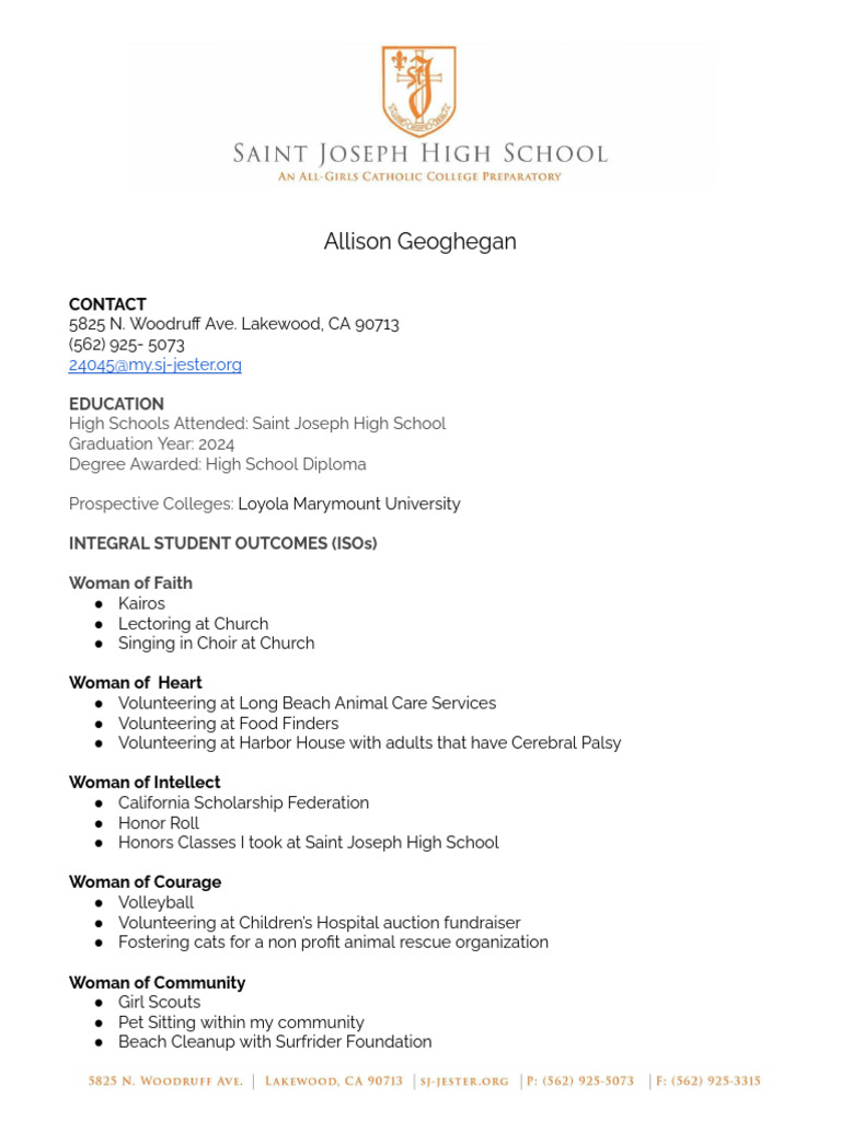 Allison Geoghegan - Capstone Resume | PDF