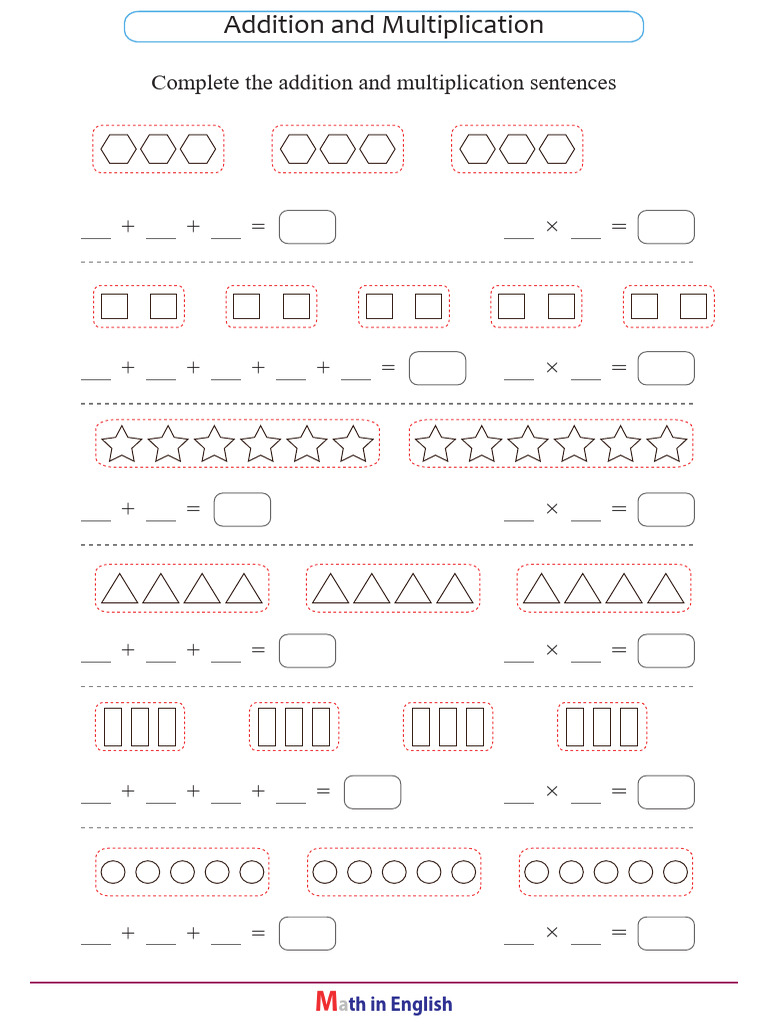Complete The Addition and Multiplication Sentences: TH in English | PDF