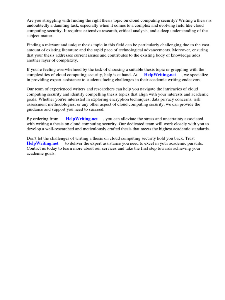 Cloud Computing Security Thesis Topics Pdf Cloud Computing Computing