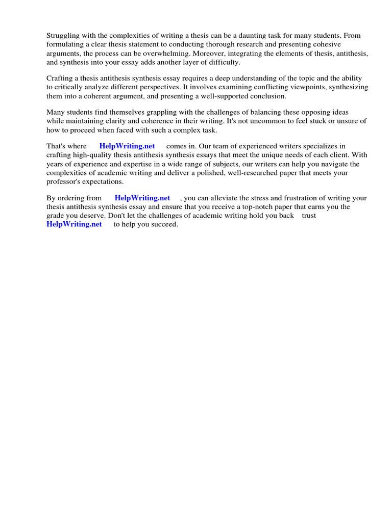 Thesis Writing Aid for Students | PDF | Dialectic | Georg Wilhelm ...