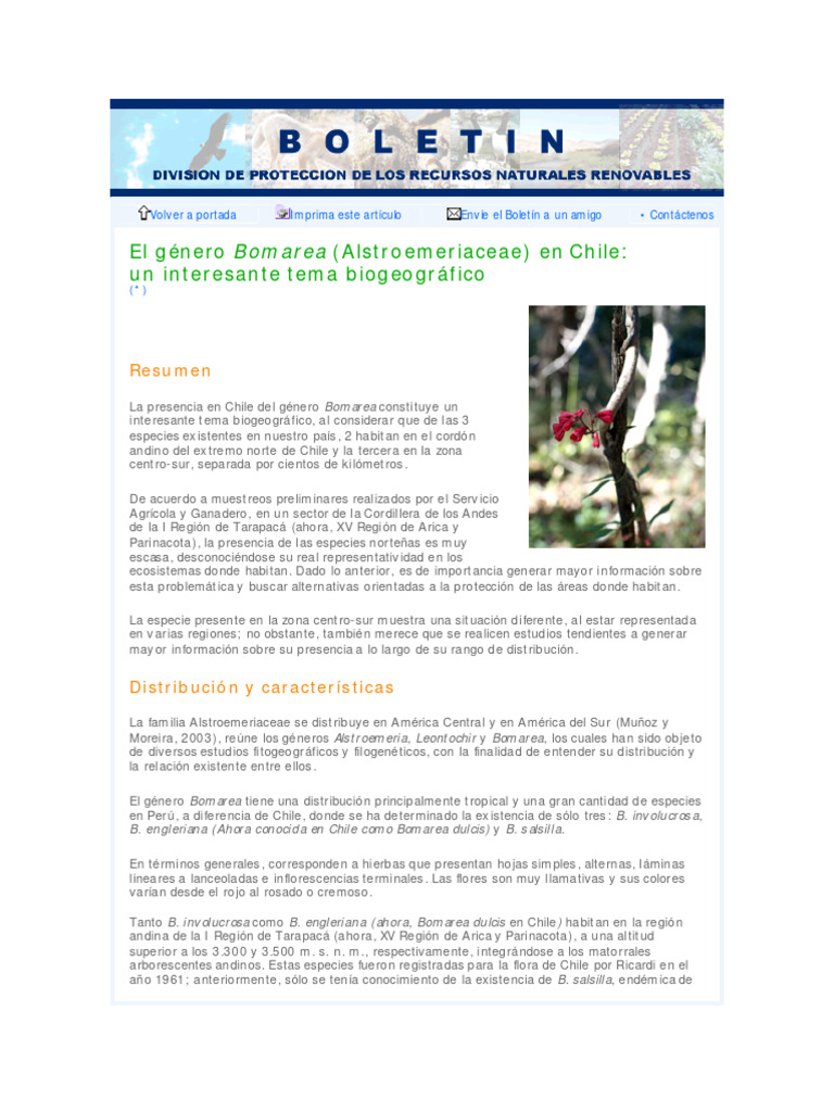 El - Genero Bomarea en Chile Rev - 2009 | PDF | Chile | Andes