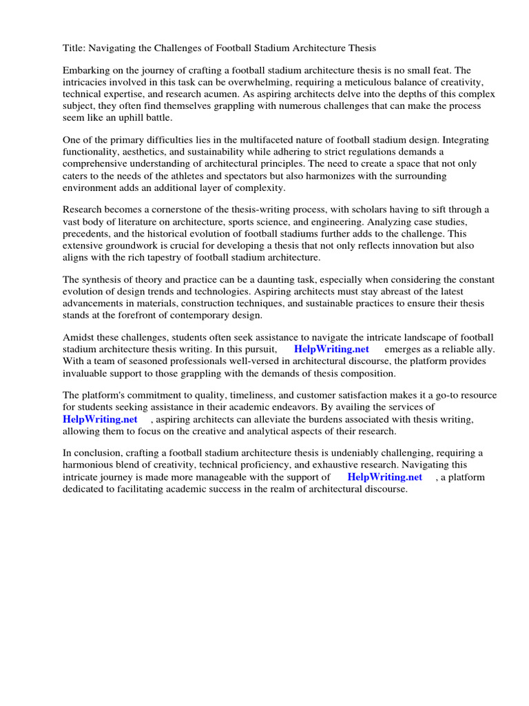 Football Stadium Architecture Thesis | PDF | Subscription Business ...