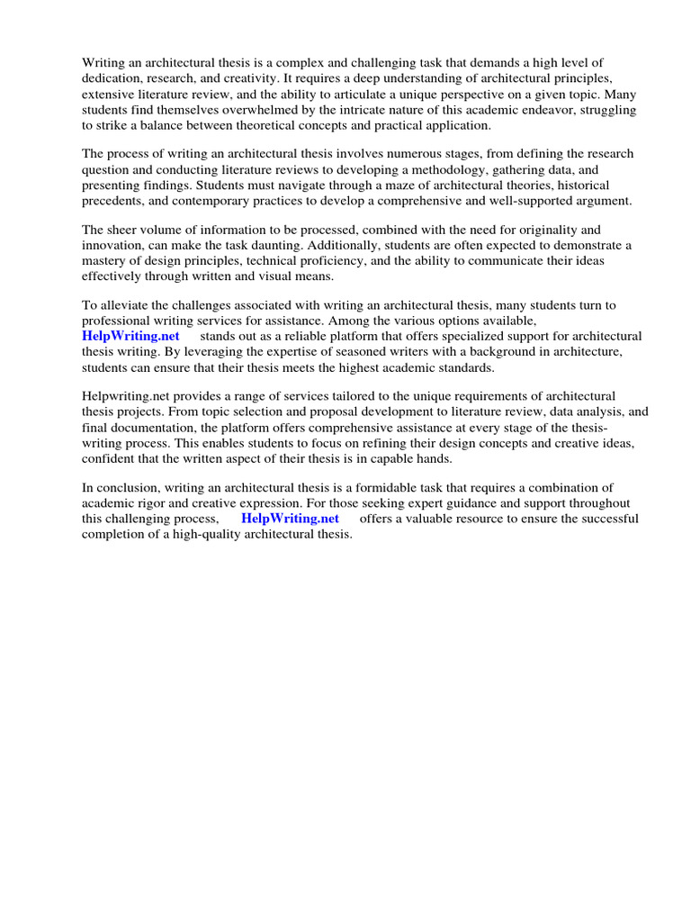 How to Write Architectural Thesis | PDF | Thesis | Methodology