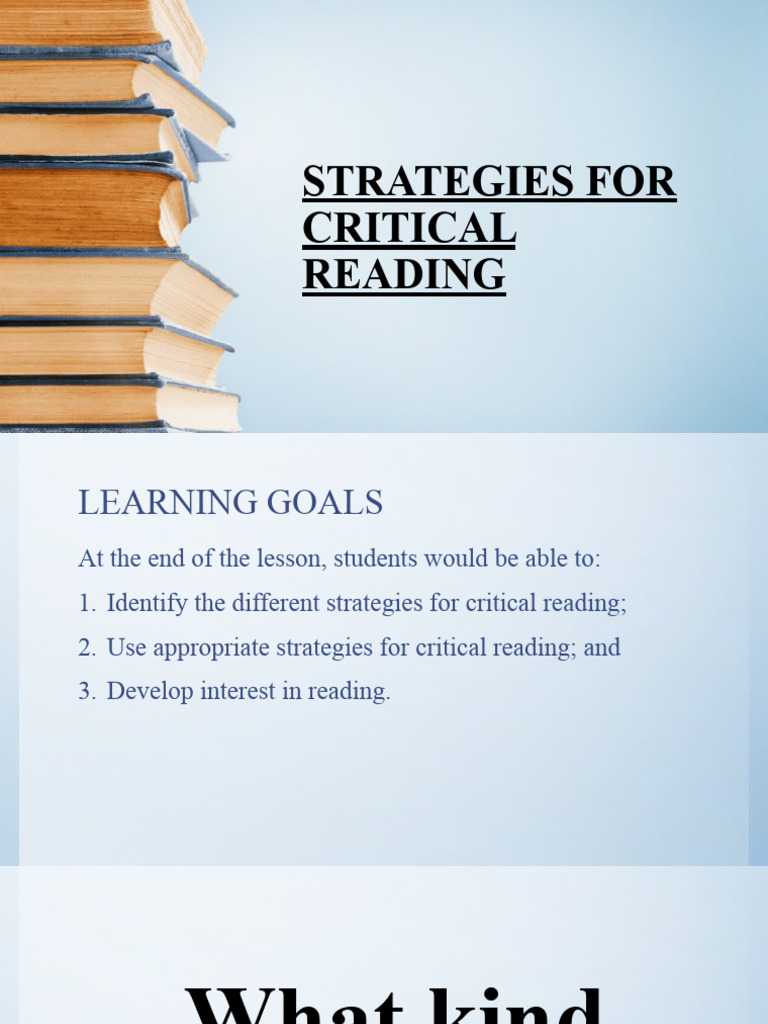Strategies for Critical Reading | PDF | Judgment (Law) | Cognitive ...