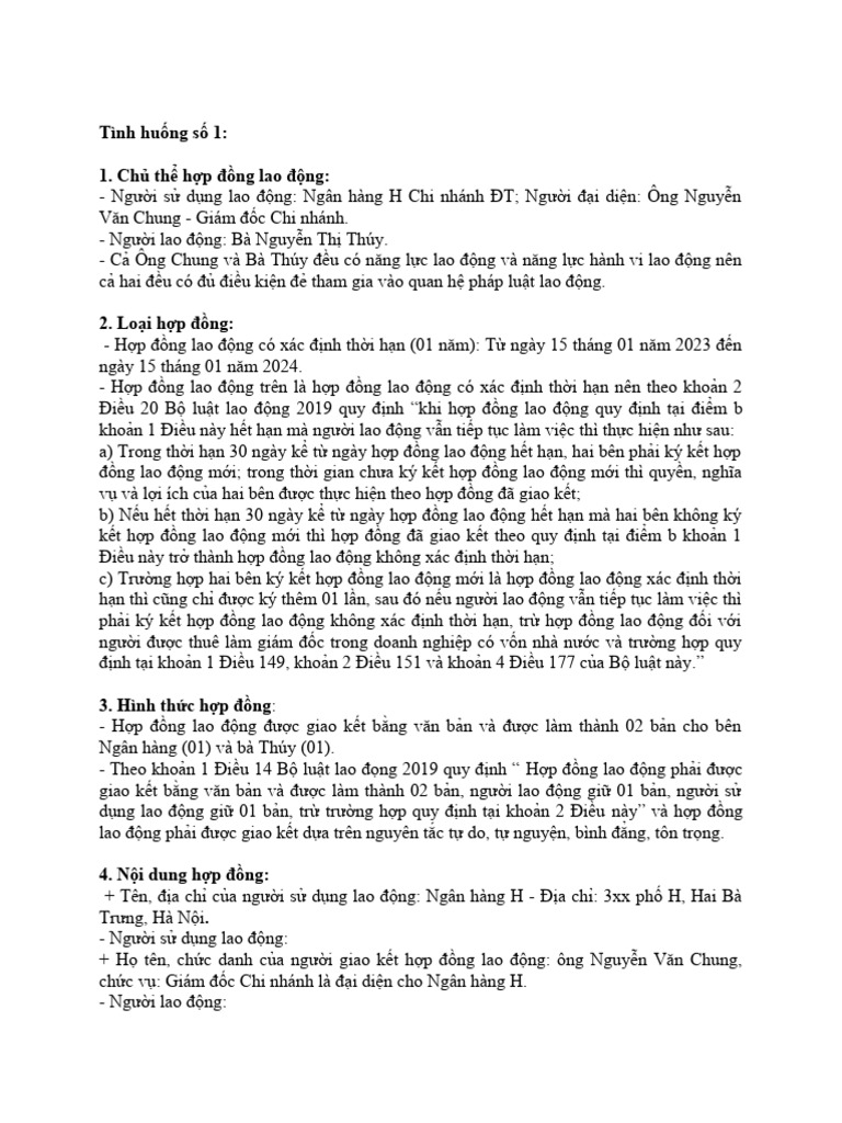 thảo luận lao động B3 TH1 | PDF